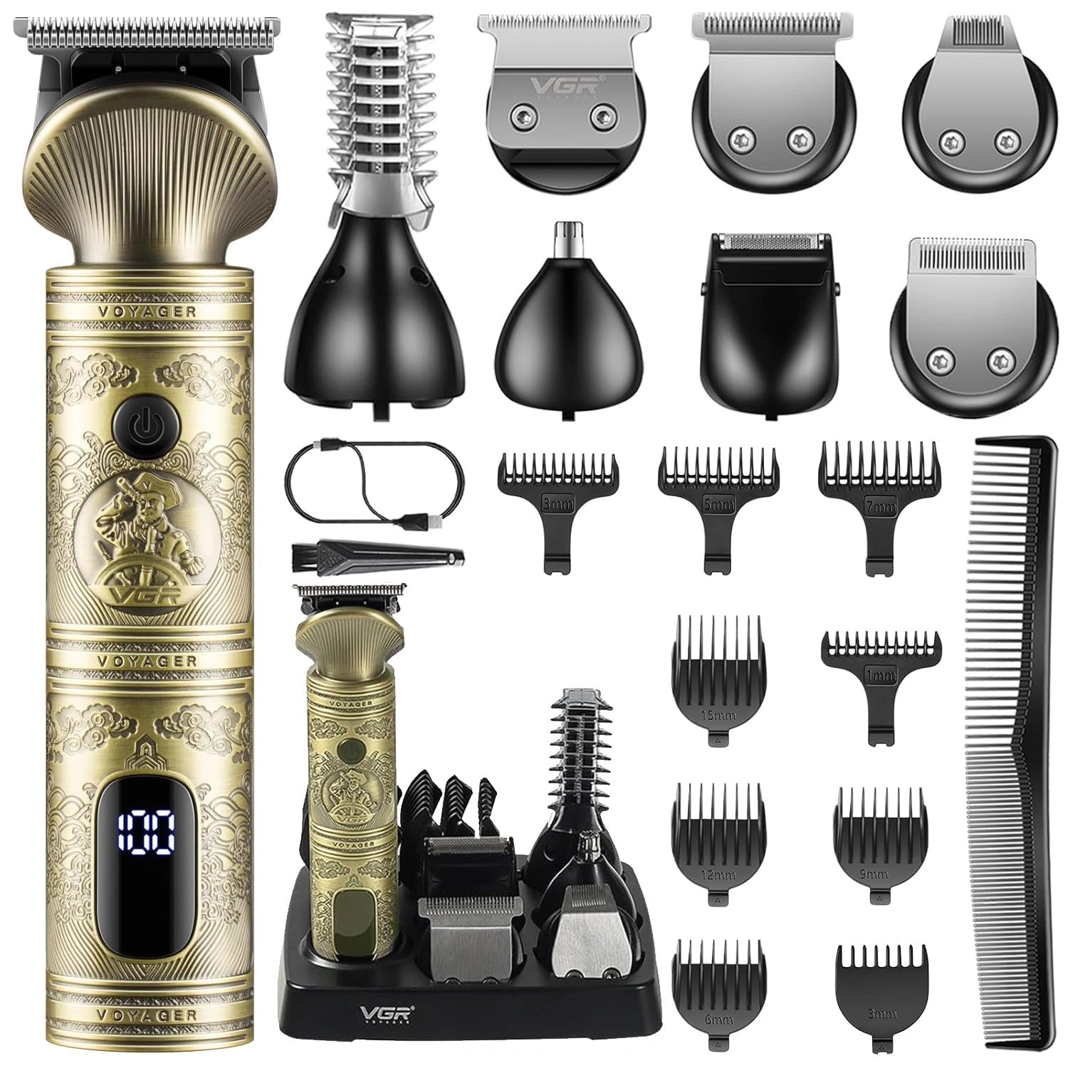 VGR V-106 Men's Grooming Kit, Gold