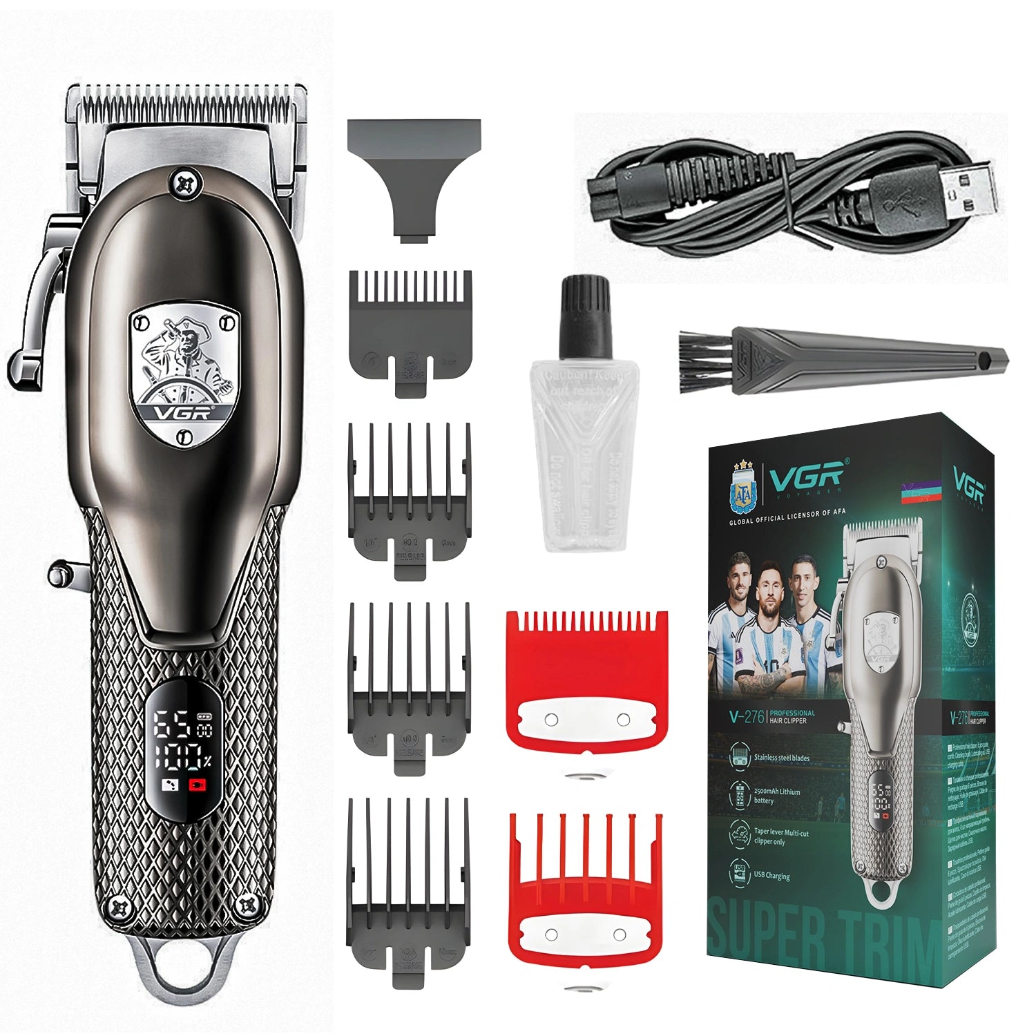 VGR V-276 Professional Salon Quality Hair Clipper for Men's (Sliver)