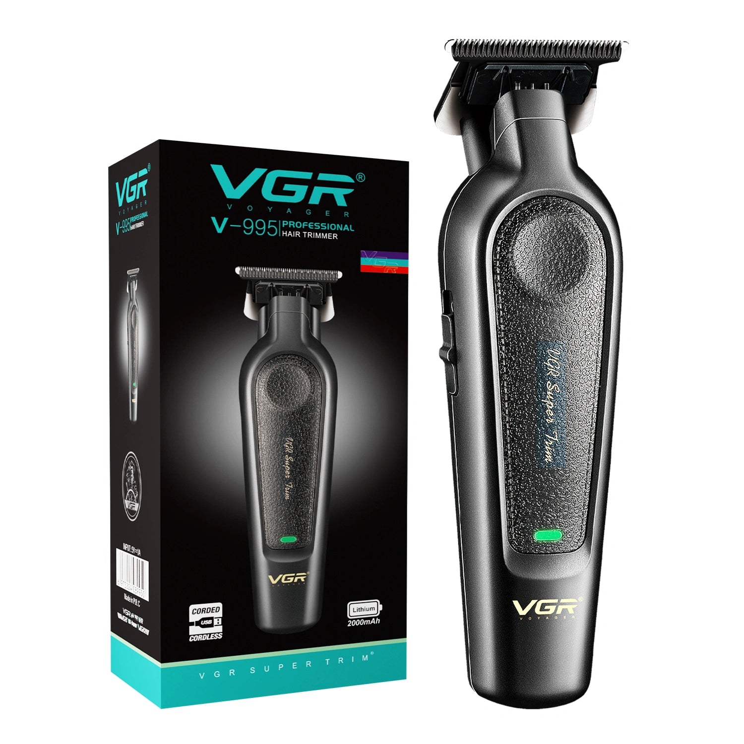 VGR V-995 Professional Hair Trimmer for Men (Black)