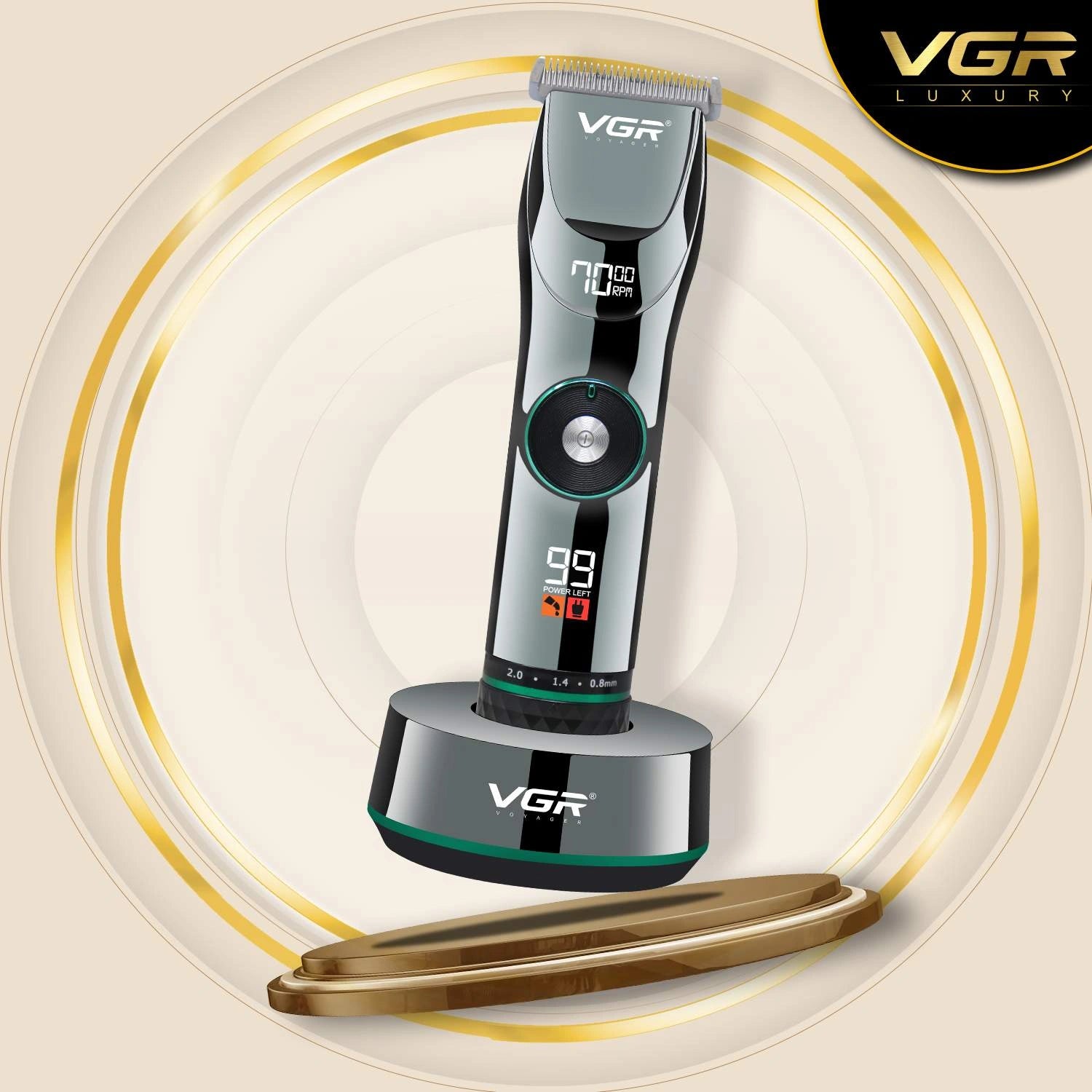 VGR V-256 Hair Clipper For Men, 400 Min Runtime, Black