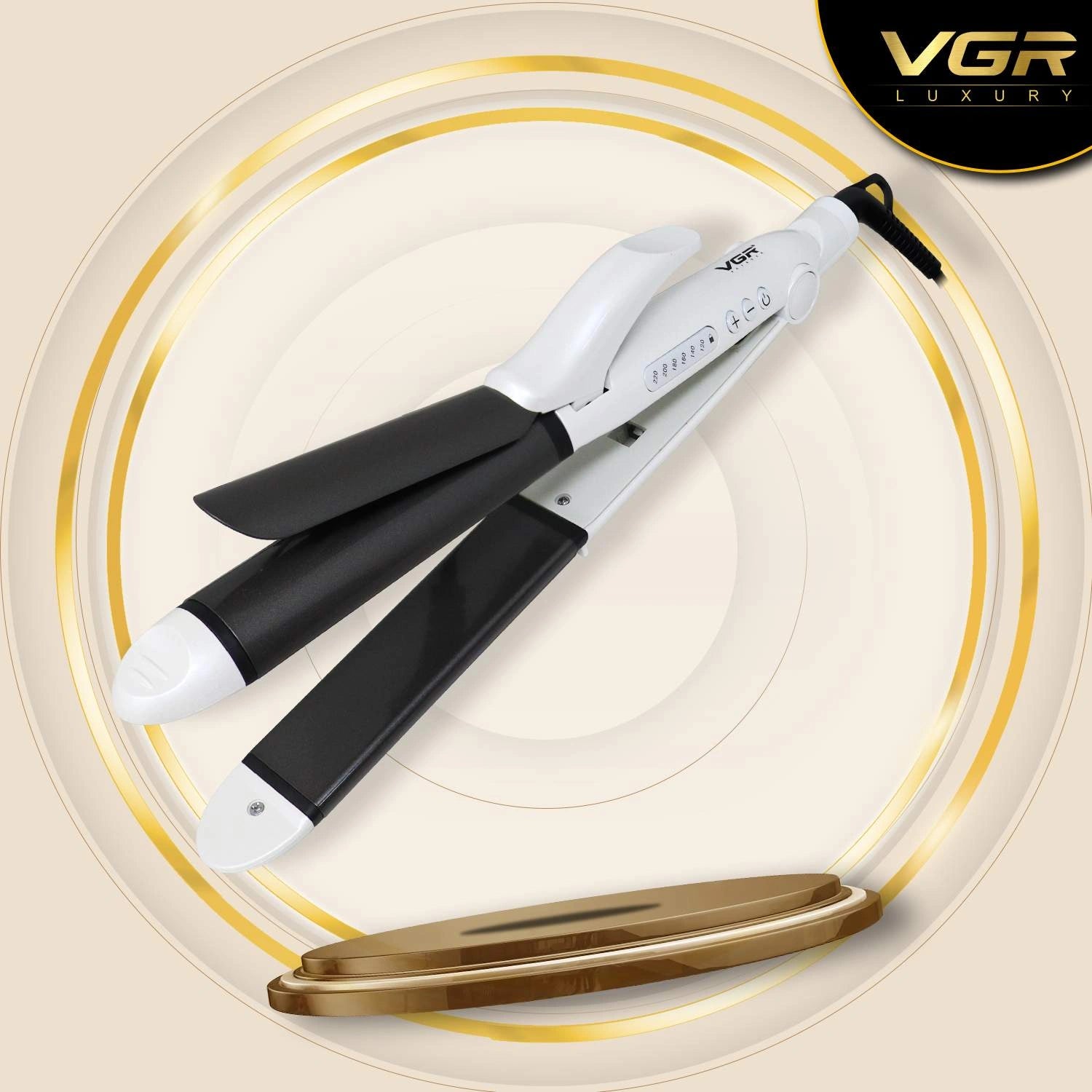 VGR V-558 2 In 1 Hair Straightener And Curler, White