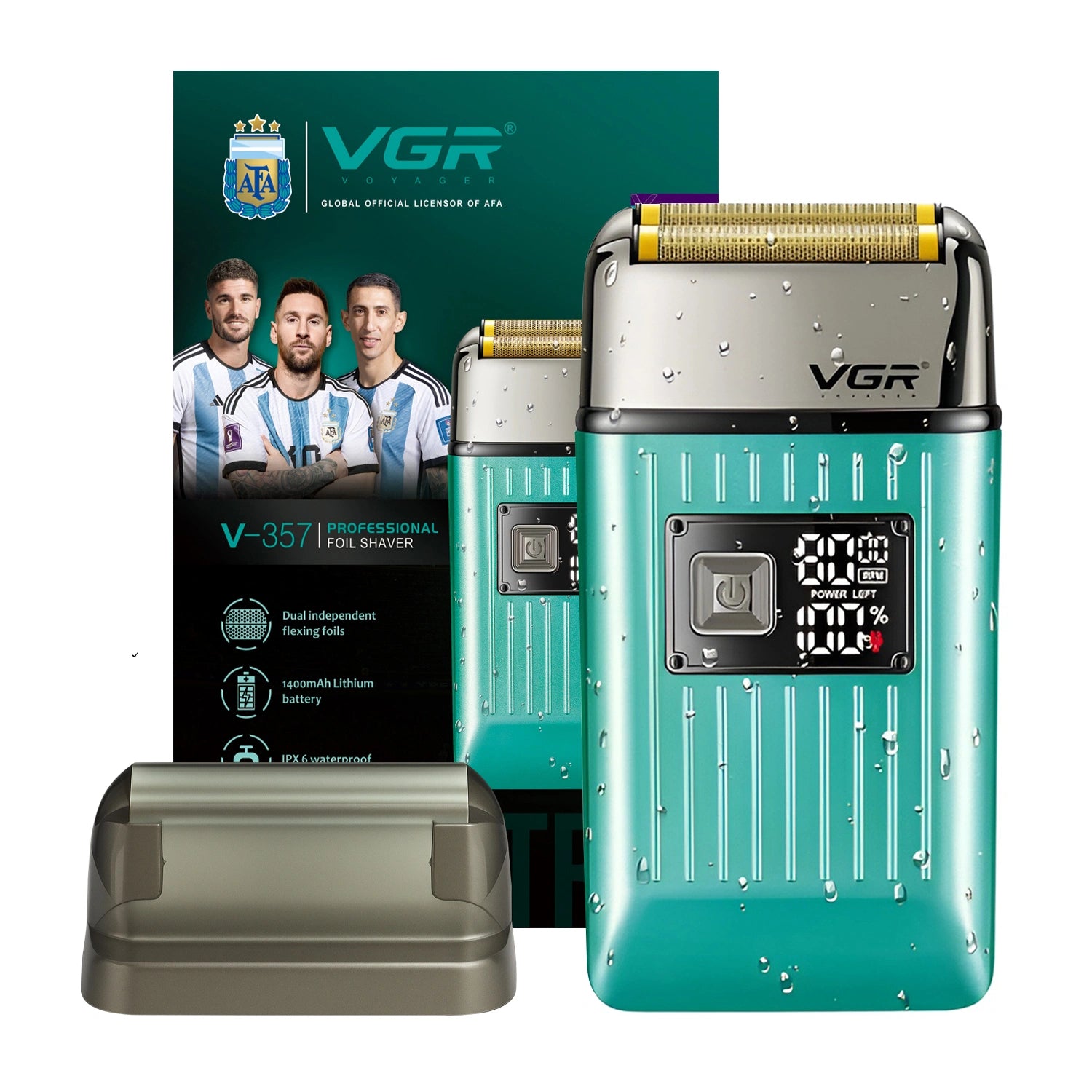 VGR V-357 Professional Foil Shaver for Men, Dual Flexing Foils, 1400mA