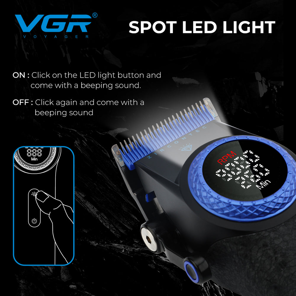 VGR V-001 Professional Hair Clipper - Blue Edition