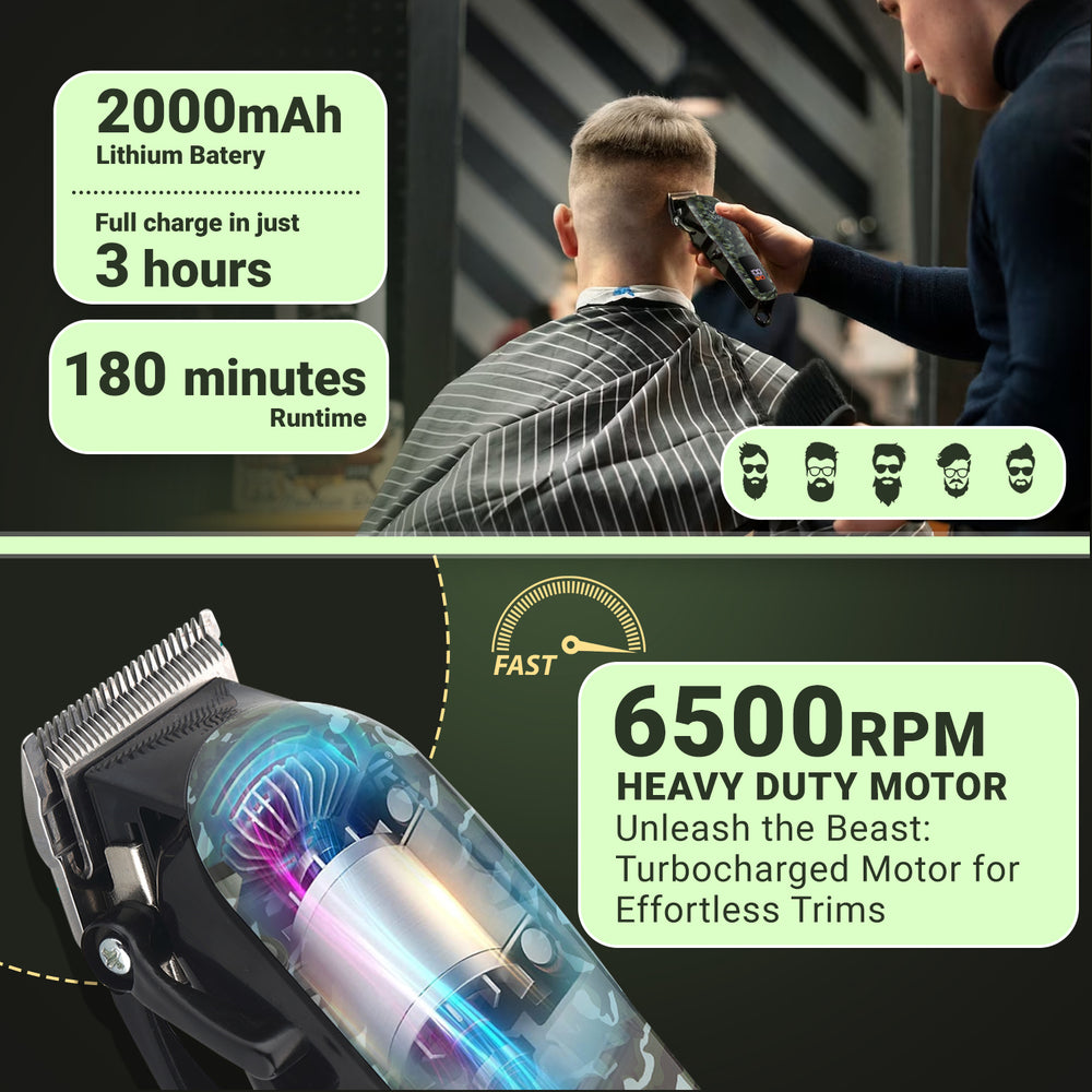 VGR VL-665 Limited Edition Hair Clipper For Men, Camouflage
