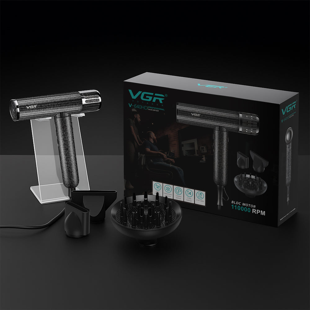 VGR V-640HD Hair Dryer | Professional Barber Series, High-Speed