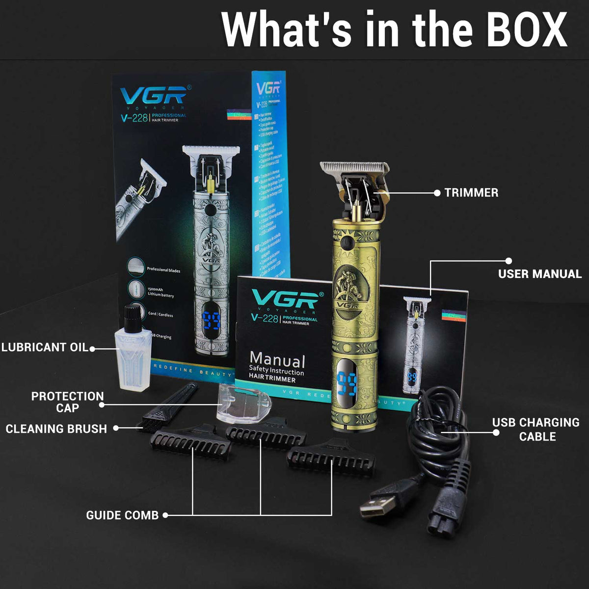 VGR V-228 Hair Trimmer For Men