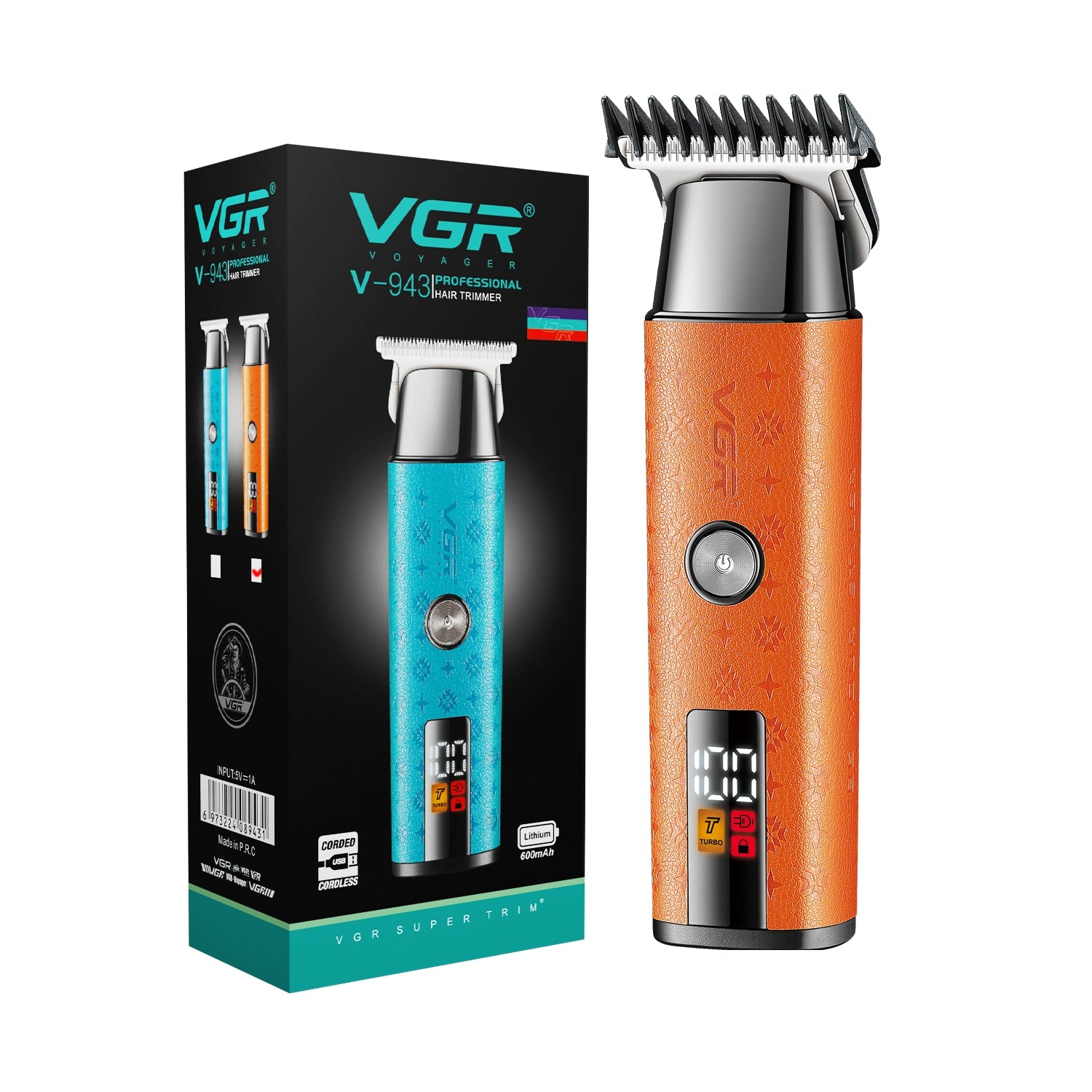 VGR V-943 Professional Hair Trimmer for Men with Precision Trim and Tu