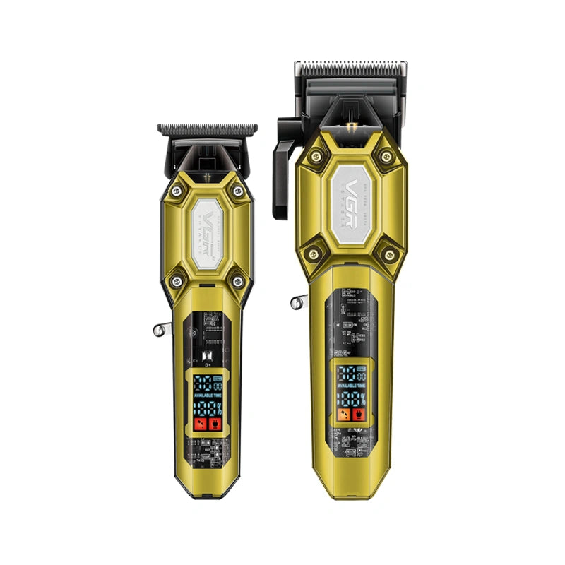 VGR V-600 & V-900-Gold Professional Hair Clipper & Trimmer Set